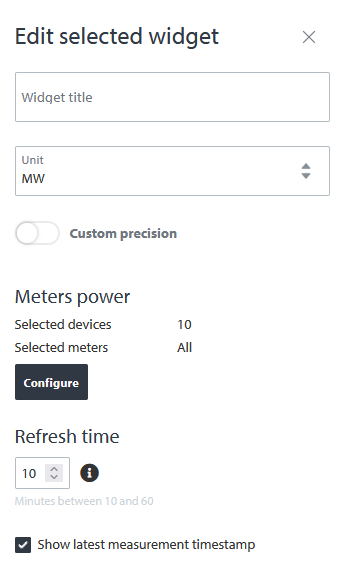 Power widget – Leanheat® Monitor